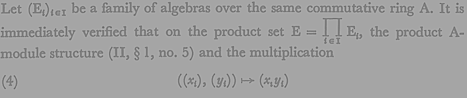 대수의 직접곱, 직합, 텐서곱 - Blackbox